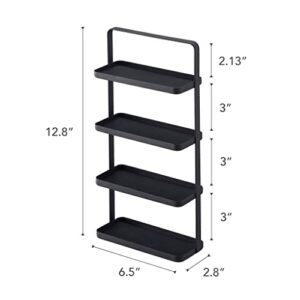 Yamazaki Home Tower 4-Tier Accessory Tray - Jewelry Holder & Storage Organizer - Steel, One Size, Black