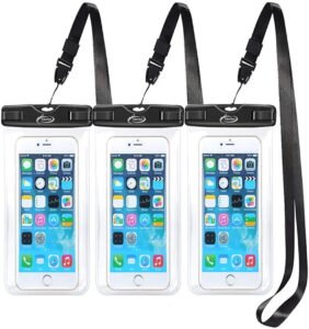 airuntech waterproof phone pouch, waterproof cell phone dry bag compatible for iphone 14 13 12 pro max plus cellphone up to 7.0'' large waterproof phone case -3pack regular sets