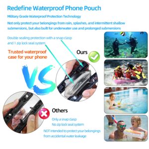 AiRunTech Waterproof Phone Pouch, Waterproof Cell Phone Dry Bag Compatible for iPhone 14 13 12 Pro Max Plus Cellphone Up to 7.0'' Large Waterproof Phone Case -3Pack REGULAR SETS