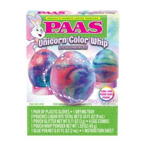 paas unicorn color whip egg decorating kit - america's favorite easter tradition