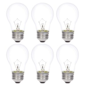 simba lighting appliance light bulb a15 40w (6 pack) incandescent mini-standard shape with e26 standard medium screw base for refrigerators, ovens, 110v 120v 130v, dimmable, 2700k warm white