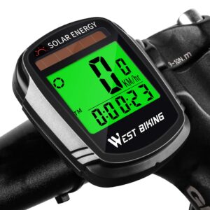 bike computer with solar energy bicycle speedometer and odometer wireless waterproof cycling computer lcd backlight automatic wake-up & multi-functions