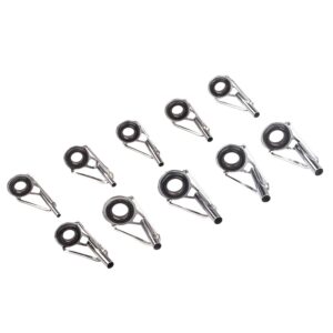 Spinning Rod Guides Tip Ceramic Guide with Eyelets, Fishing Rod Guide Replacement Tip Spare Parts Repair and Tips Repair Eye Loop Kit with Box for Spinning Rods Sea Fishing (10 Size - 80Pcs)