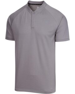 three sixty six collarless golf shirts for men - men’s casual dry fit short sleeve polo, lightweight and breathable