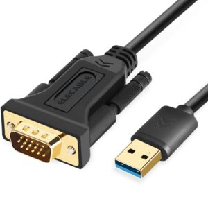 elecable usb to vga adapter cable 6.5ft compatible with mac os windows xp/vista/10/8/7, usb 3.0 to vga male 1080p monitor display video adapter/converter cord. (6.5ft)