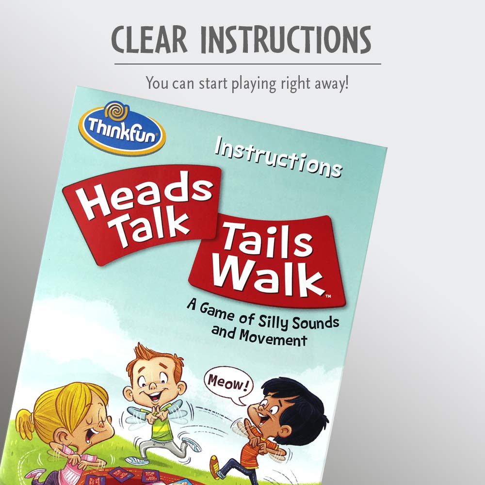 ThinkFun Heads Talk Tails Walk Preschool Toy and Game | Fun Learning for Boys and Girls Age 3 and Up | Hilarious Sounds and Movements | Perfect for Family Activity | SKU: 44001860