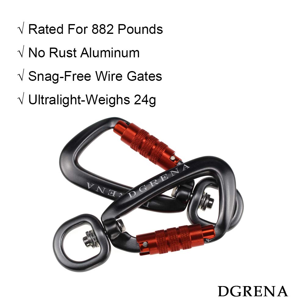 DGRENA Carabiner, Keychain, Spring Buckle，Made of high Hardness Aluminum which is Suitable for hammocks, Home Tools, Camping, Hiking, utilities, and etc. (Gray)