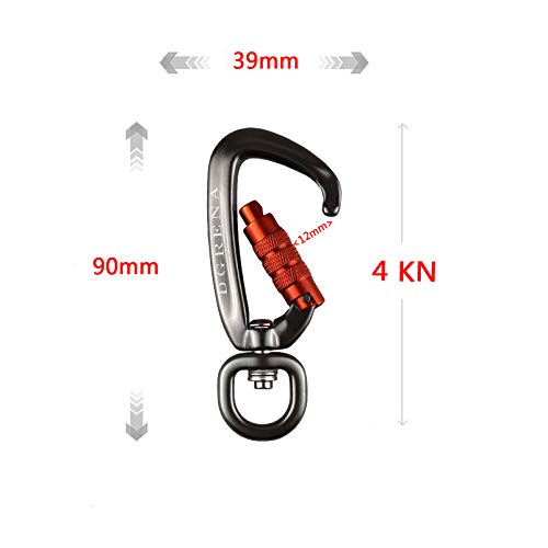 DGRENA Carabiner, Keychain, Spring Buckle，Made of high Hardness Aluminum which is Suitable for hammocks, Home Tools, Camping, Hiking, utilities, and etc. (Gray)