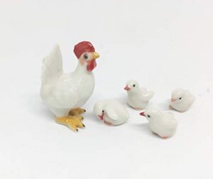 studio one handmade animal figurine ceramic lovely hen an chicks farm animal collection best gift