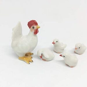 Studio one Handmade Animal Figurine Ceramic Lovely Hen an Chicks Farm Animal Collection Best Gift