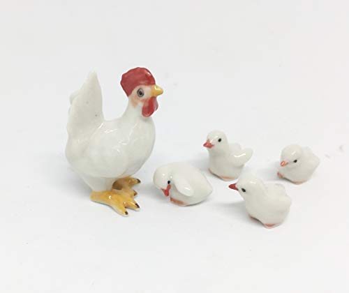 Studio one Handmade Animal Figurine Ceramic Lovely Hen an Chicks Farm Animal Collection Best Gift