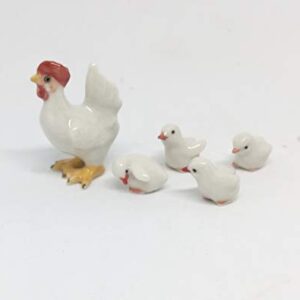 Studio one Handmade Animal Figurine Ceramic Lovely Hen an Chicks Farm Animal Collection Best Gift