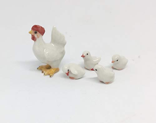 Studio one Handmade Animal Figurine Ceramic Lovely Hen an Chicks Farm Animal Collection Best Gift