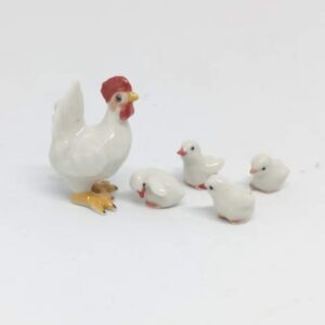 Studio one Handmade Animal Figurine Ceramic Lovely Hen an Chicks Farm Animal Collection Best Gift