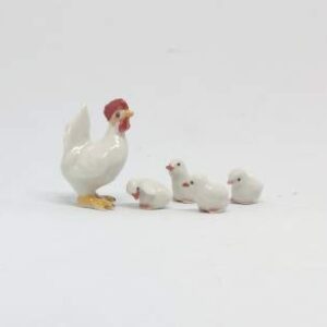 Studio one Handmade Animal Figurine Ceramic Lovely Hen an Chicks Farm Animal Collection Best Gift