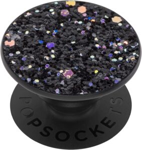 popsockets phone grip with expanding kickstand, glitter popgrip - sparkle black