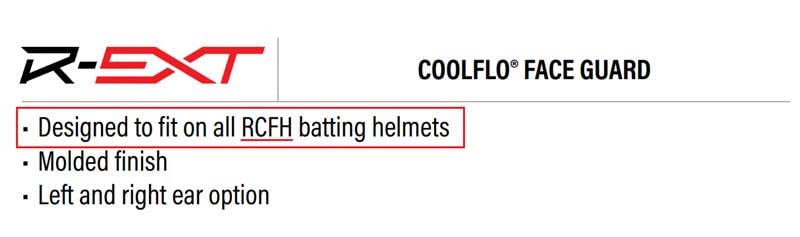 Rawlings | R-EXT COOLFLO Batting Helmet Face Guard | Fits all COOLFLO (RCFH) Helmet Models | Right-Hand Batter | Black