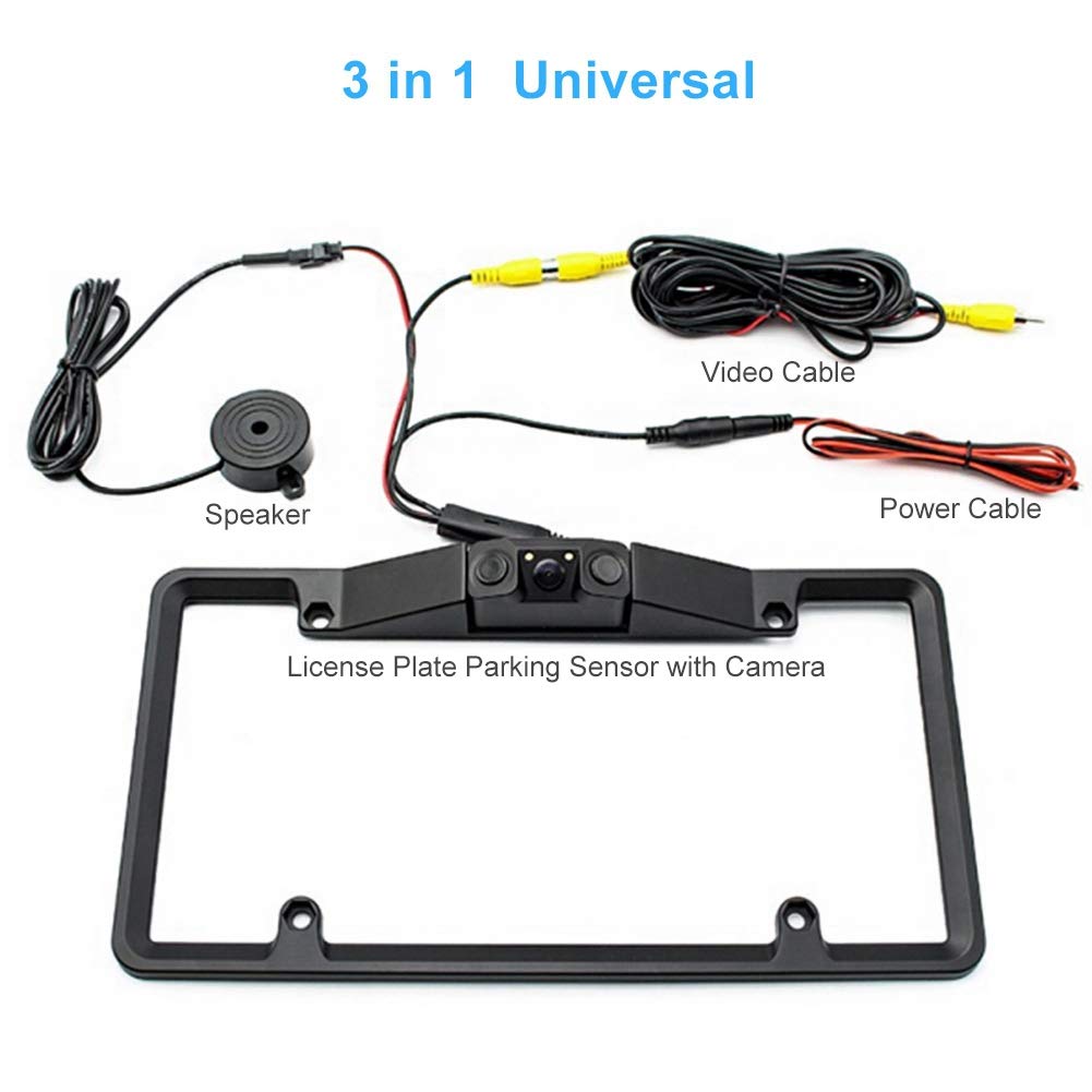 Sonew Car Backup Camera, Full Front Car Video Recorder Reverse Camera Kit with 2LED, Easy Installation, Waterproof