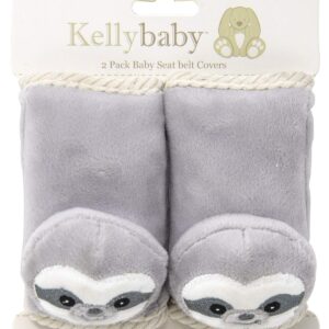 Kelly Baby Grey Sloth Plush Seat Belt Cover & Neck Pillow Set