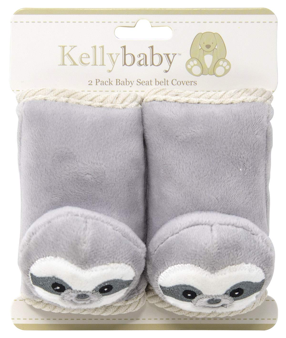 Kelly Baby Grey Sloth Plush Seat Belt Cover & Neck Pillow Set