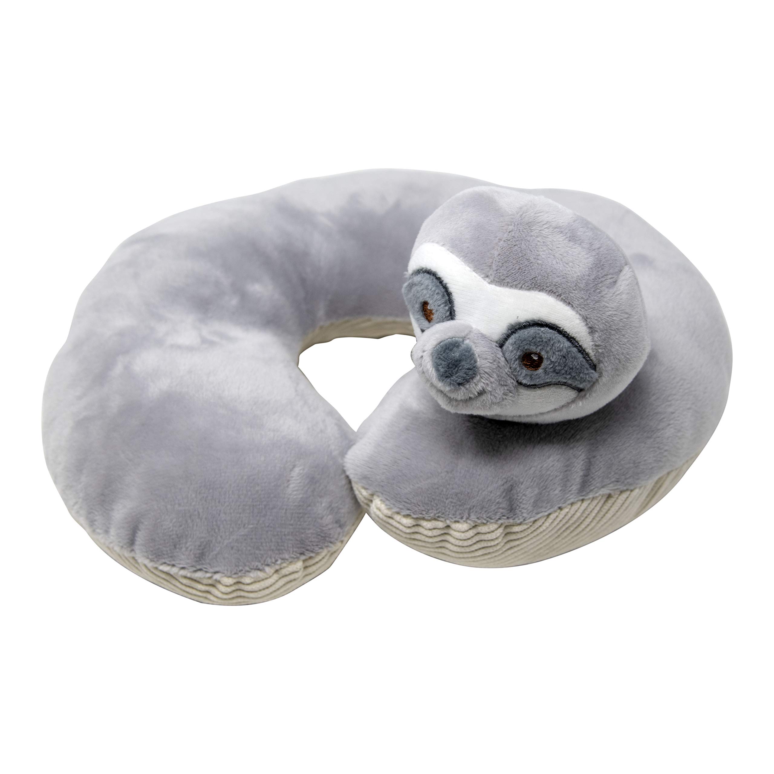 Kelly Baby Grey Sloth Plush Seat Belt Cover & Neck Pillow Set