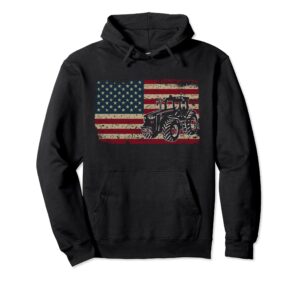 farm tractors america flag hoodie i patriotic farming gift pullover hoodie