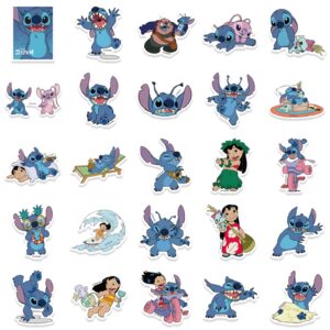 Disney Stitch Stickers Waterproof Vinyl Scrapbook Stickers Car Motorcycle Bicycle Luggage Decal 50pcs Pack (Stitch)