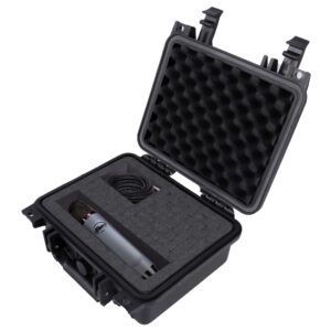 casematix 11" waterproof studio recording microphone case compatible with blue ember xlr condenser microphone and audio accessories