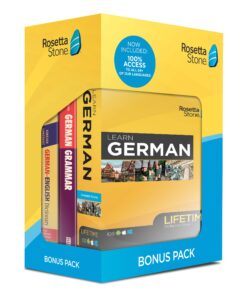 rosetta stone learn german bonus pack bundle| lifetime online access + grammar guide + dictionary book set| pc/mac keycard