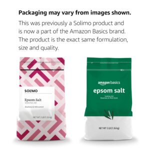 Amazon Basics Epsom Salt Soaking Aid, Rosemary & Mint Scent, 3 pound (Pack of 1) (Previously Solimo)