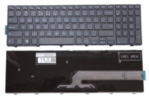 replacement keyboard with frame for dell latitude 3550 3560 3570 3580 3588, us layout black color