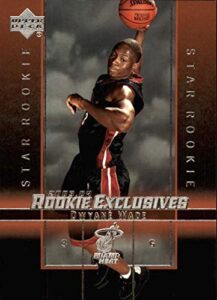 2003-04 upper deck star rookie - dwyane wade - rookie exclusives - miami heat nba basketball rookie card #5