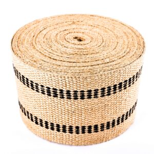 upholstery/craft jute webbing (burlap) 3.5 inches x 10 yards-natural w/black stripes