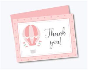 orange umbrella co 12 pk travel themed baby shower thank you cards (ty-280-g)