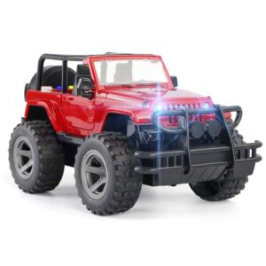 yestoys car toy off-road military fighter friction powered toy vehicle with fun lights & sounds