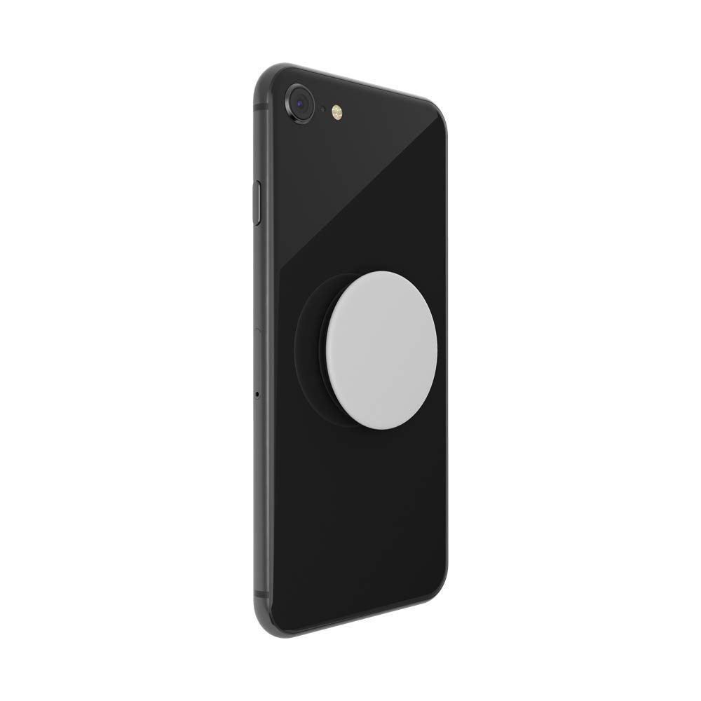 PopSockets Phone Grip with Expanding Kickstand, White on Black