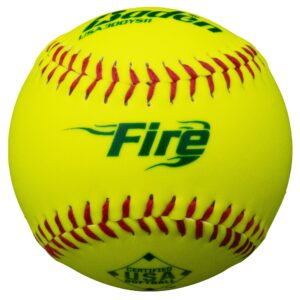 baden usa (asa) fire synthetic cover slowpitch softball 11" (one dozen)