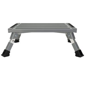 RecPro RV Aluminum Platform Step | RV Portable Step | Adjustable Height | Supports Up to 1000 lbs. | Non-Slip Rubber Feet