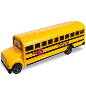 artcreativity yellow school bus toy for kids - 8.5 inch pull back car with cool opening doors and rubber tires - durable diecast school bus - best birthday gift for boys and girls