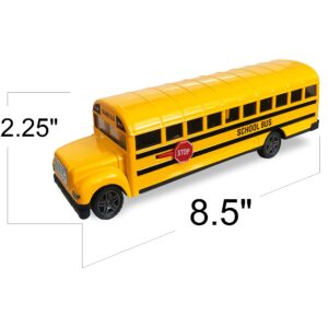 ArtCreativity Yellow School Bus Toy for Kids - 8.5 Inch Pull Back Car with Cool Opening Doors and Rubber Tires - Durable Diecast School Bus - Best Birthday Gift for Boys and Girls