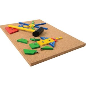 Constructive Playthings Hammer and Nail Pattern Puzzle with Cork Board, Multicolor