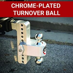 Weigh Safe Adjustable Trailer Hitch Ball Mount, 8" Adjustable Drop Hitch for 2.5" Receiver w/ 2 pc Keyed Alike Lock Set, Heavy Duty Aluminum Trailer Tow Hitch w/Chrome Plated Tow Balls, 18,500 GTW