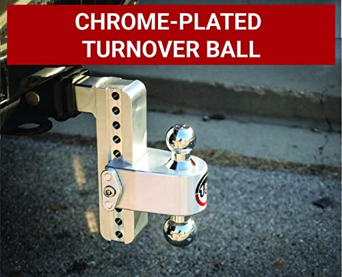 Weigh Safe Adjustable Trailer Hitch Ball Mount, 8" Adjustable Drop Hitch for 2.5" Receiver w/ 2 pc Keyed Alike Lock Set, Heavy Duty Aluminum Trailer Tow Hitch w/Chrome Plated Tow Balls, 18,500 GTW