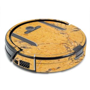 mightyskins skin compatible with shark ion robot r85 vacuum - saffron marble | protective, durable, and unique vinyl decal wrap cover | easy to apply, remove, and change styles | made in the usa