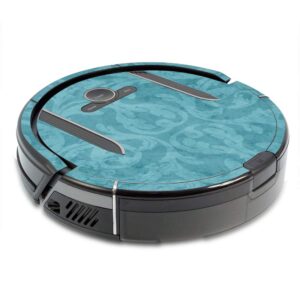 mightyskins skin compatible with shark ion robot r85 vacuum minimal cover - baby blue jacquard | protective, durable, and unique vinyl wrap cover | easy to apply, remove | made in the usa