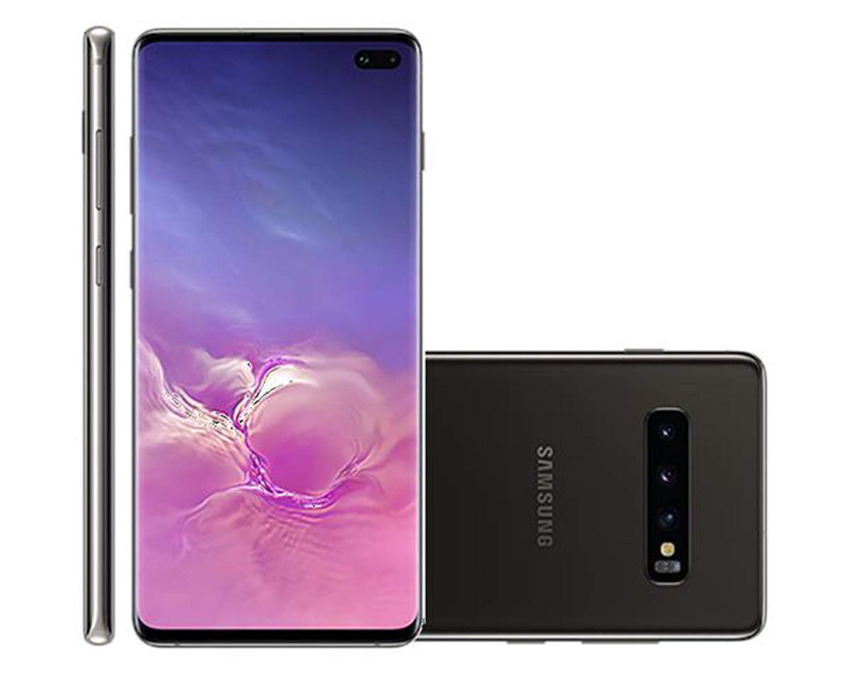 Samsung Galaxy S10+ Plus 128GB+8GB RAM SM-G975F/DS Dual Sim 6.4" LTE Factory Unlocked Smartphone International Model, No Warranty (Prism Black)