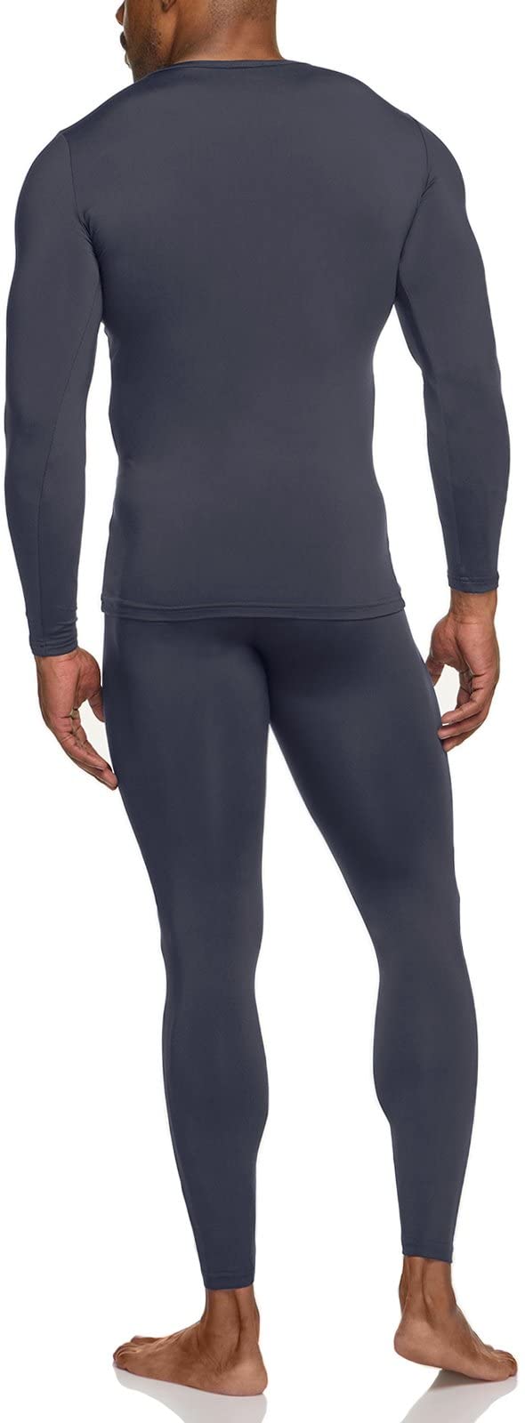 TSLA Men's Thermal Underwear Set, Microfiber Soft Fleece Lined Long Johns, Winter Warm Base Layer Top & Bottom, Soft Micro Fleece Dark Grey, Small