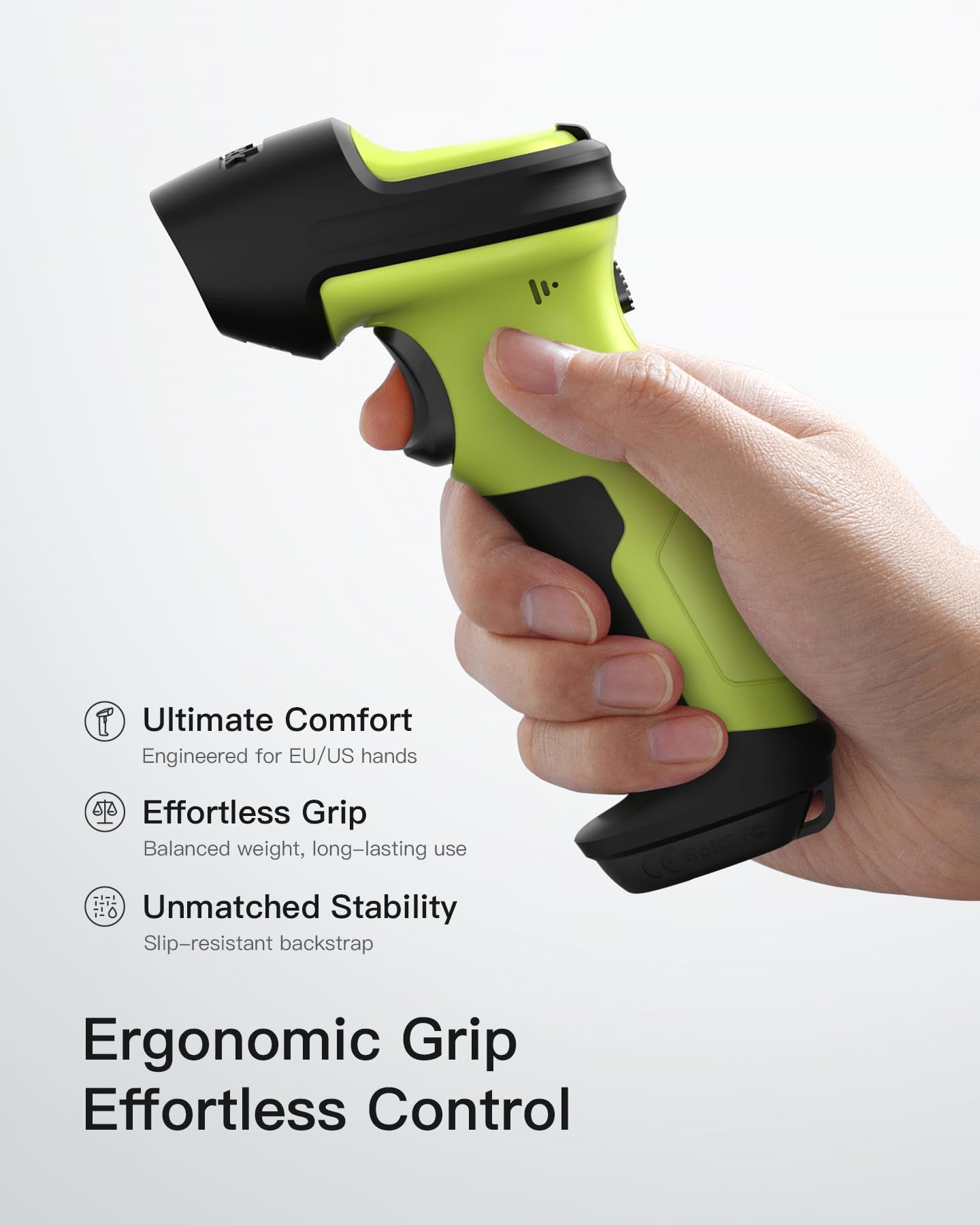 Inateck Barcode Scanner, Wireless Scanner, 1 Charge 180 Days Standby, 35M Range, Automatic Scanning, BCST-60 Green