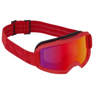 ixs hack goggle trigger racing red/mirror crimson one size, 45mm elastic strap, unobstructed pereferal vision (178°x78°), 3ply foam for increased comfort, roll-off/tear-off compatibility