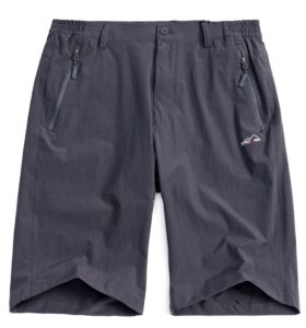 svacuam men's lightweight breathable soft quick dry hiking shorts(dark grey,38)